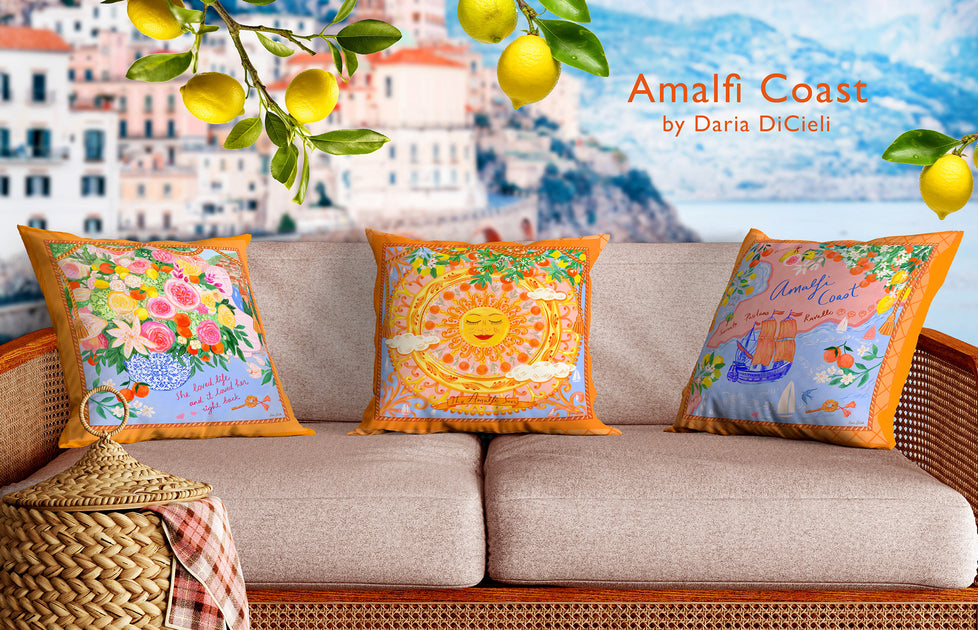 Amalfi Coast Pillow Collection – Daria DiCieli | Fragrant Branding